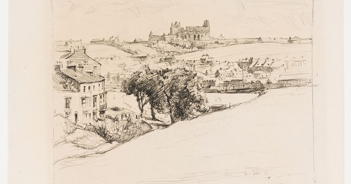Vue de l'abbaye de Whitby, dans le Yorkshire (Angleterre) | Musée ...