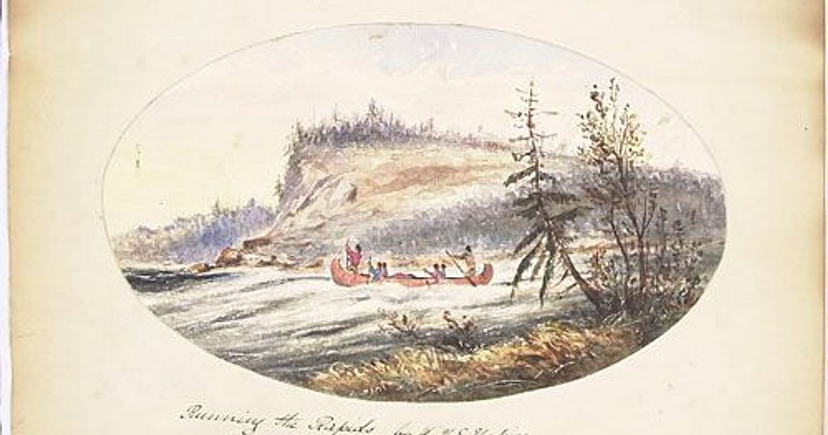 La Descente des rapides, de l'album du capitaine Frederick Stevenson ...