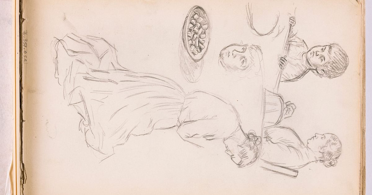 Études de personnages et étude d'un personnage (mère) pour la page ...