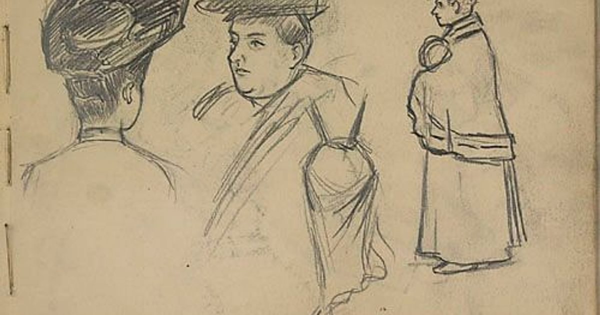 Études de personnages féminins et de costume | Musée national des beaux ...