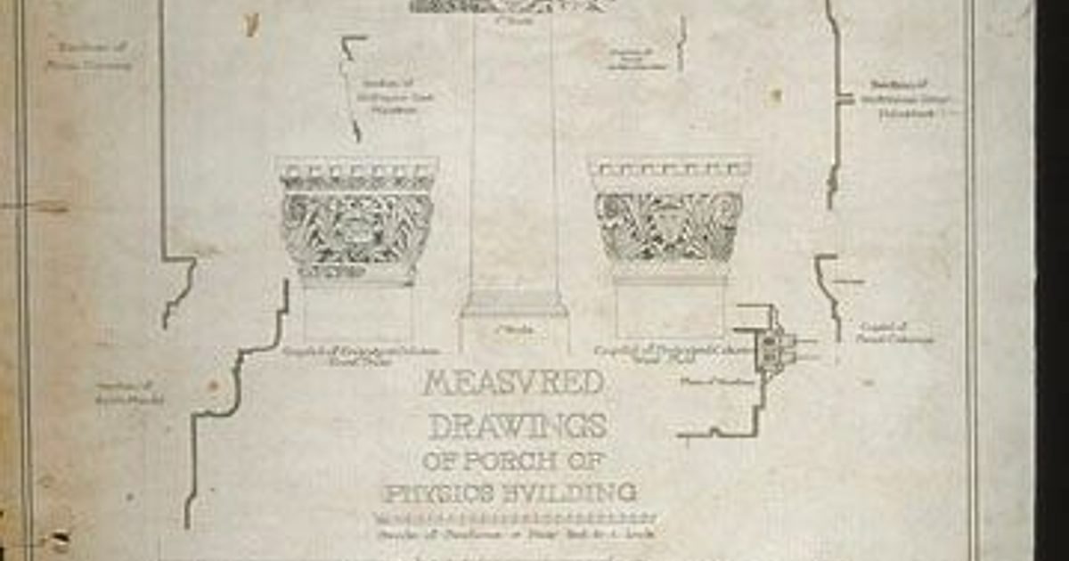 Measured Drawings of Porch of Physics Building | Musée national des ...