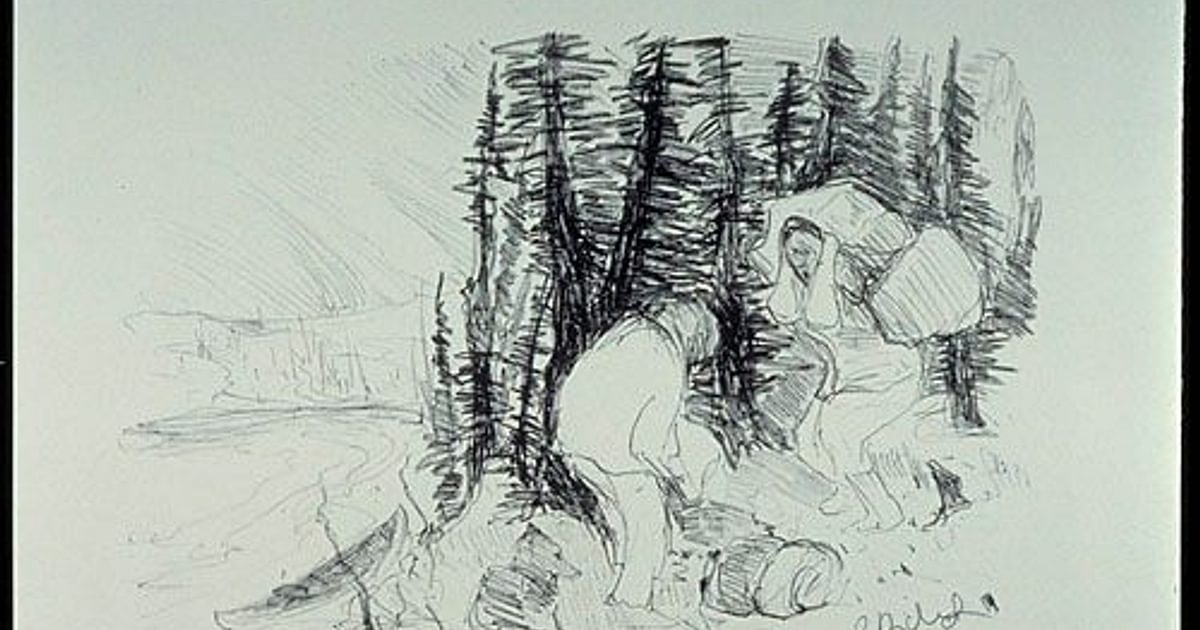 Deux Portageurs sur la rive, du livre d'artiste «René Richard» | Musée ...