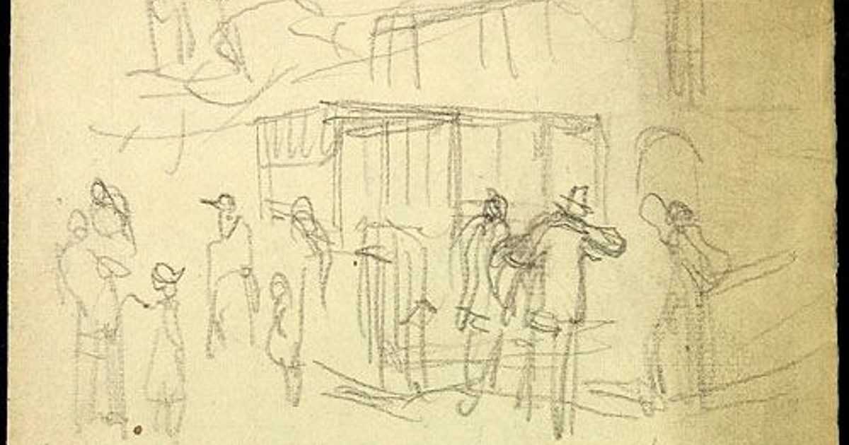 Étude de personnages dans une scène urbaine | Musée national des beaux ...