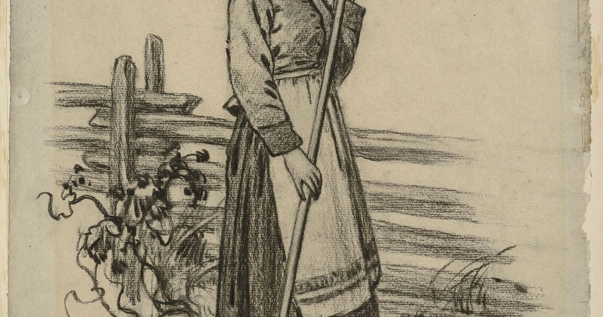 Maria au râteau. Illustration pour « Maria Chapdelaine » de Louis ...