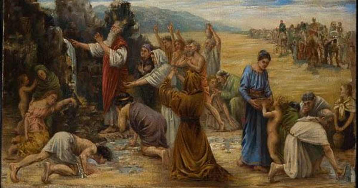 Moïse frappant le rocher. Étude pour un grand tableau de la chapelle ...