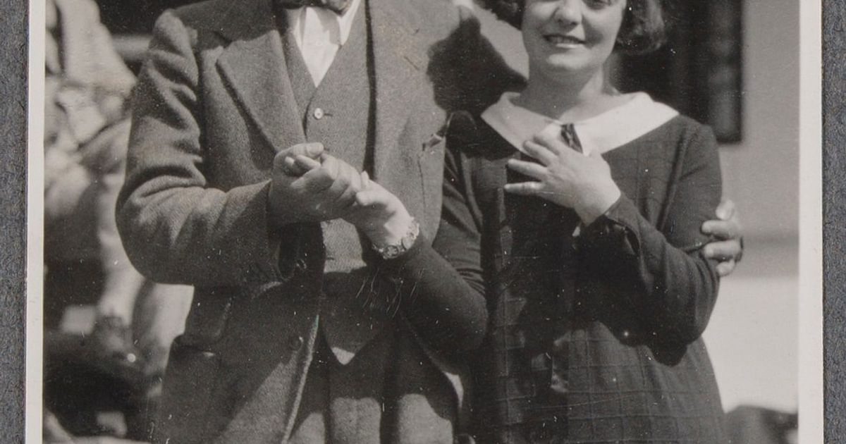 Marcelle Nantais et un homme sur le paquebot « Ascania » de la ligne ...