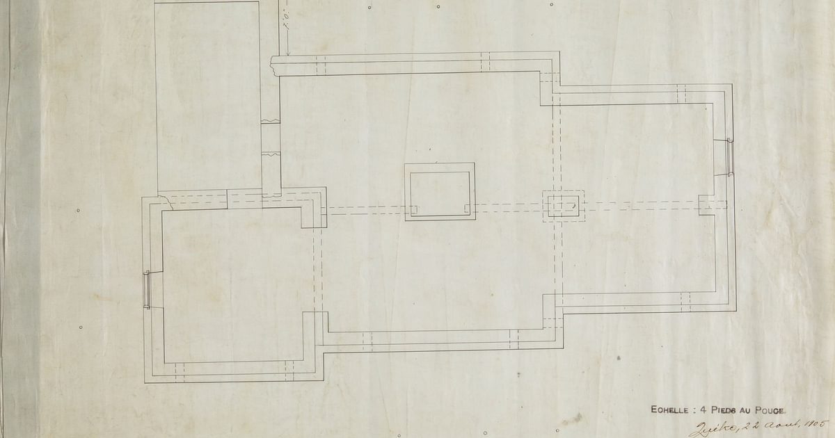 Plan au sol des fondations de la résidence d'été de Jules-Ernest ...