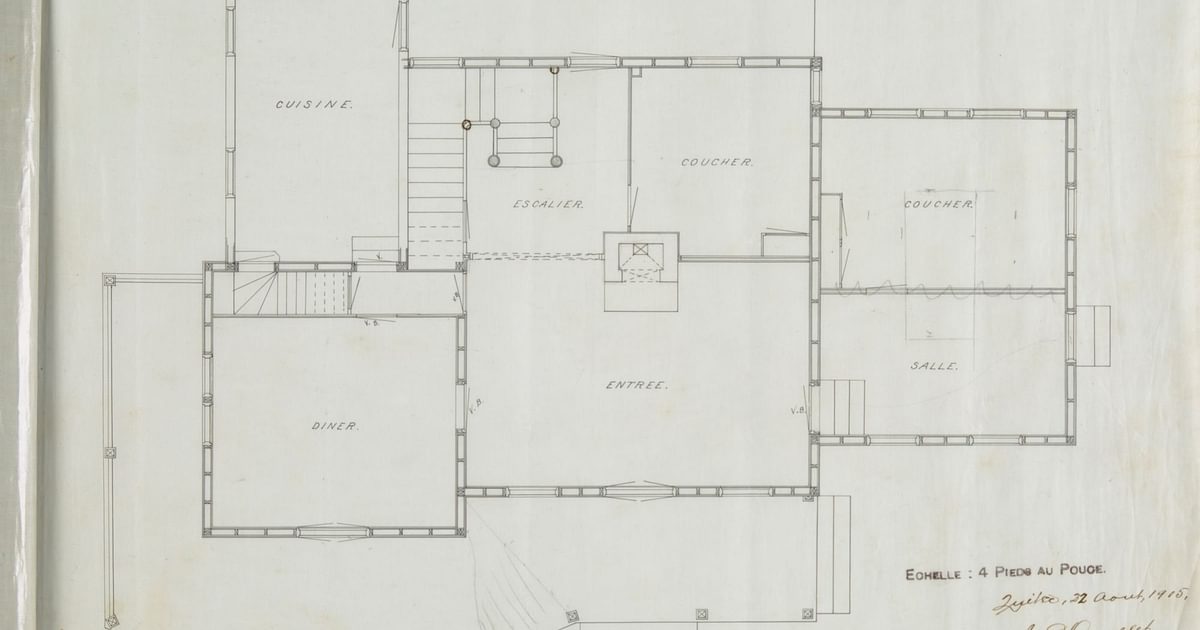 Plan au sol du premier étage de la résidence d'été de Jules-Ernest ...
