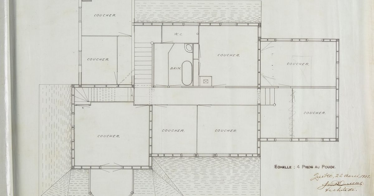 Plan au sol du deuxième étage de la résidence d'été de Jules-Ernest ...