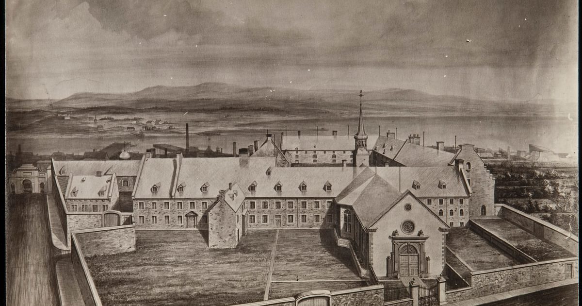 L'Hôtel-Dieu de Québec. Photographie d'un tableau de Joseph Dynes ...