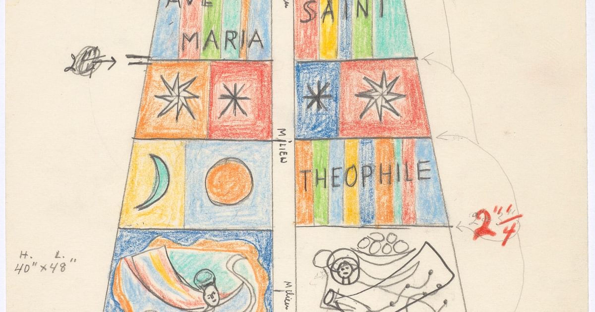 Étude pour « Saint Théophile et la Sainte Vierge », vitraux de… | Musée ...