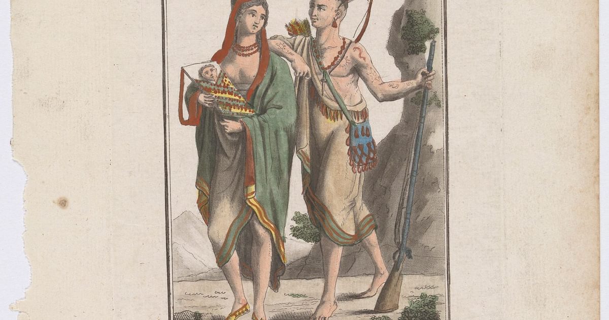 Homme et femme iroquois, extrait de l'Encyclopédie des voyages | Musée ...