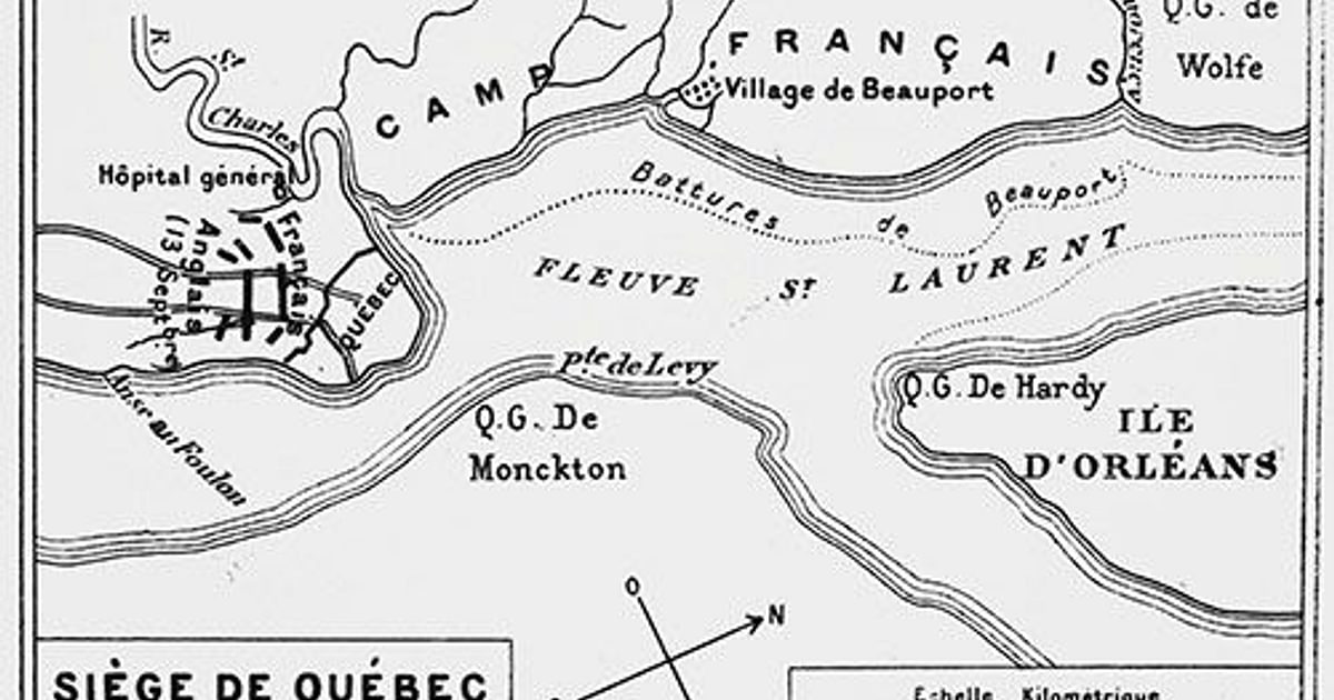 Plan du Siège de Québec, 1759, extrait d'un ouvrage | Musée national ...